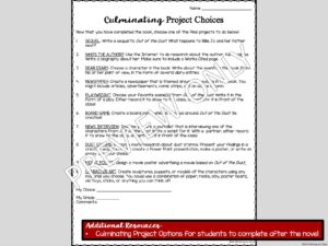 Out of the Dust Novel Study | Comprehension and Vocabulary with ...