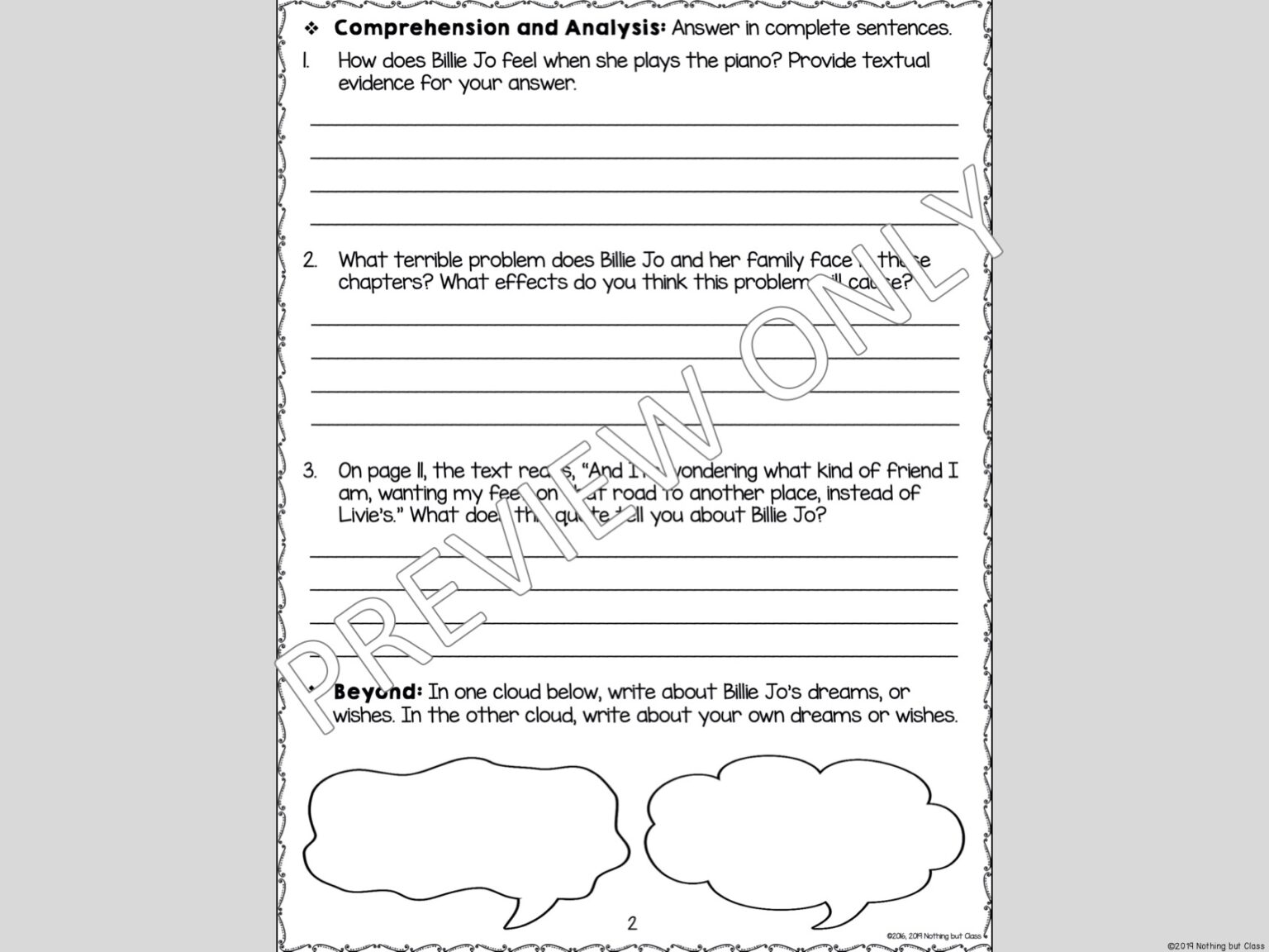 Out of the Dust Novel Study | Comprehension and Vocabulary with ...