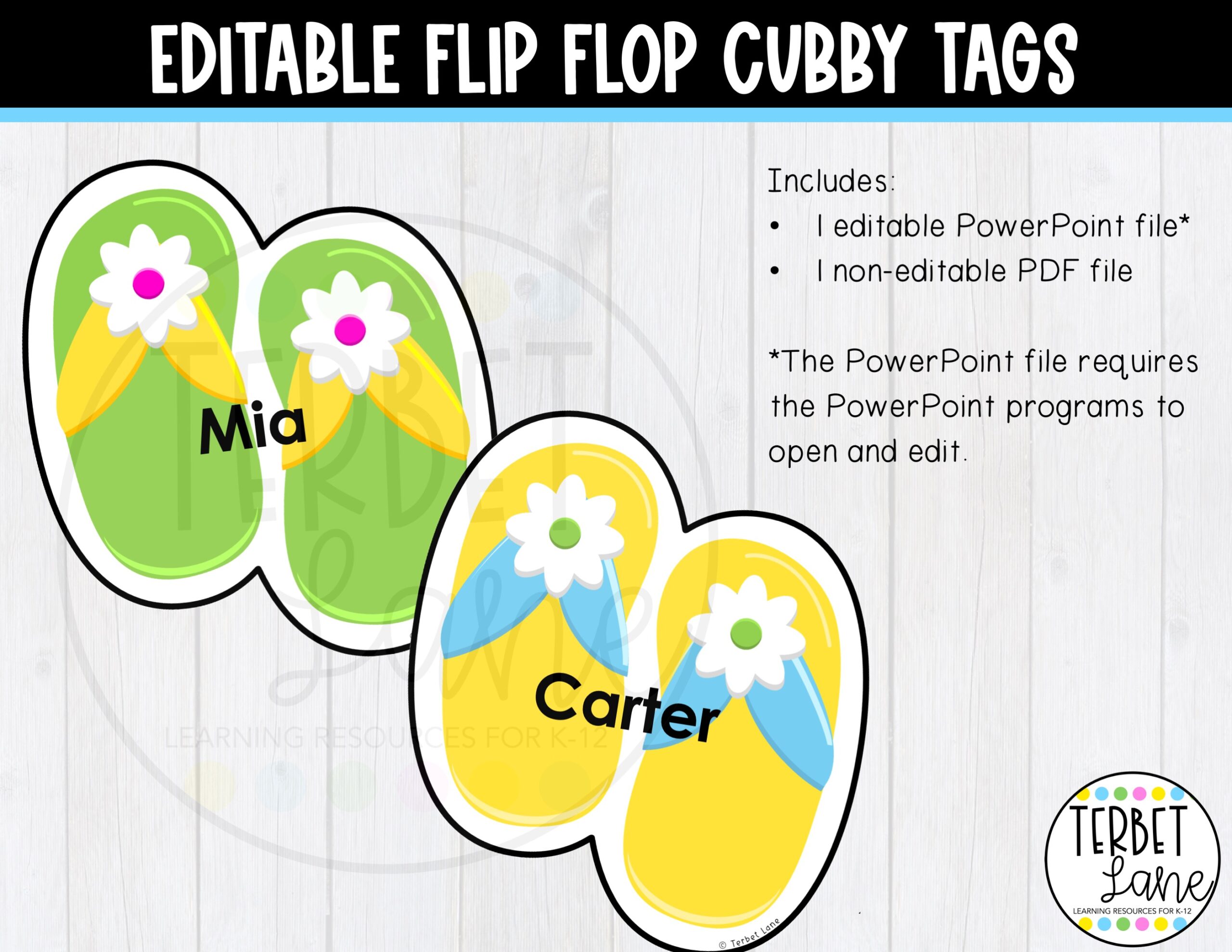 Editable Summer Cubby Tags | Made By Teachers