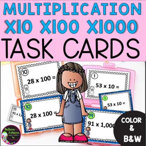 Multiplying by 10, 100, and 1,000 Task Cards | Made By Teachers