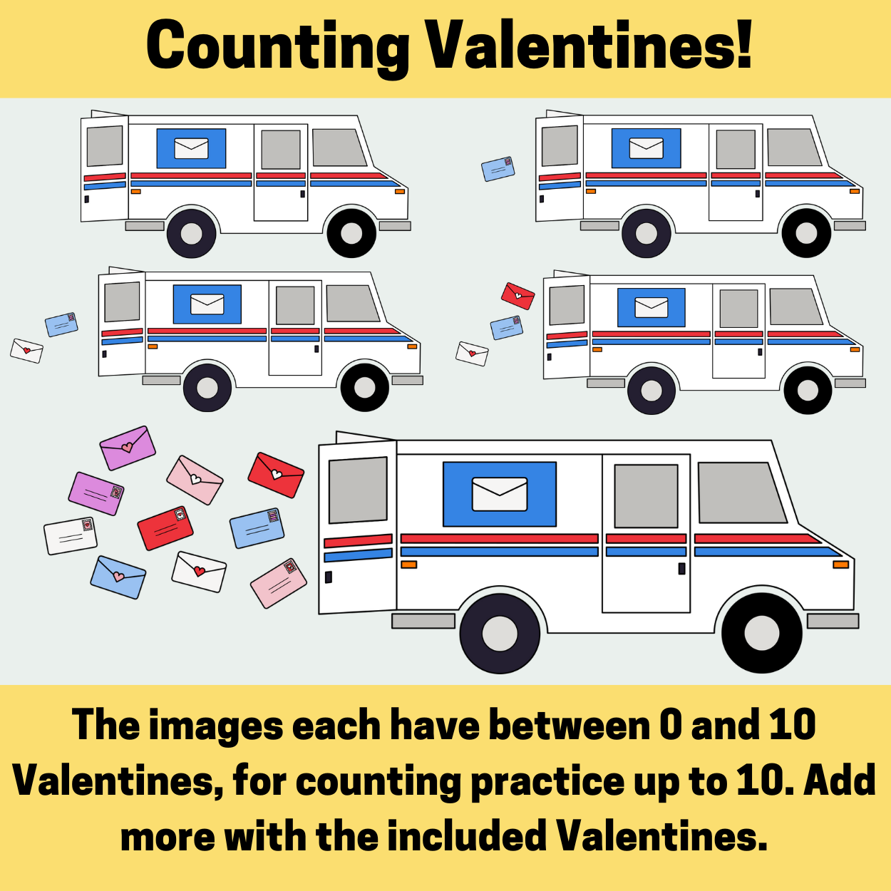 Valentines Flying out of a Mail Truck (Counting Letters) - Clipart ...