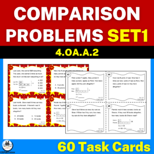 Multiplicative Comparison Word Problems Practice Task Cards Bundle ...