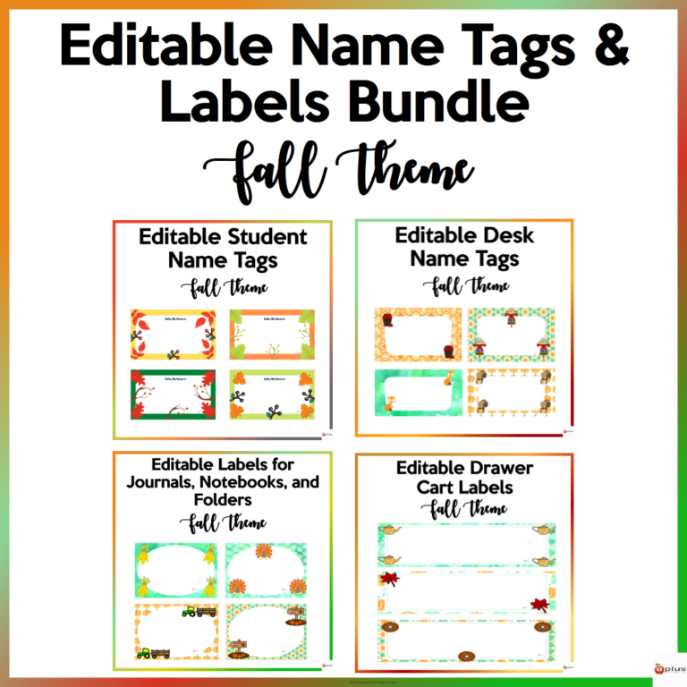 Editable Name Tags and Labels Fall Theme Bundle | Made By Teachers