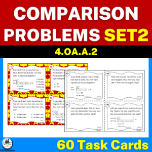 Multiplicative Comparison Word Problems Practice Task Cards Bundle ...
