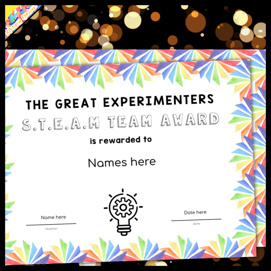 Editable STEAM Team Award Certificates, Team Building STEM Makerspace ...