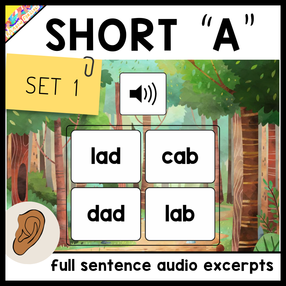 AUDIO CARDS: Short Vowel A - CVC Word Kindergarten First Grade | Made ...
