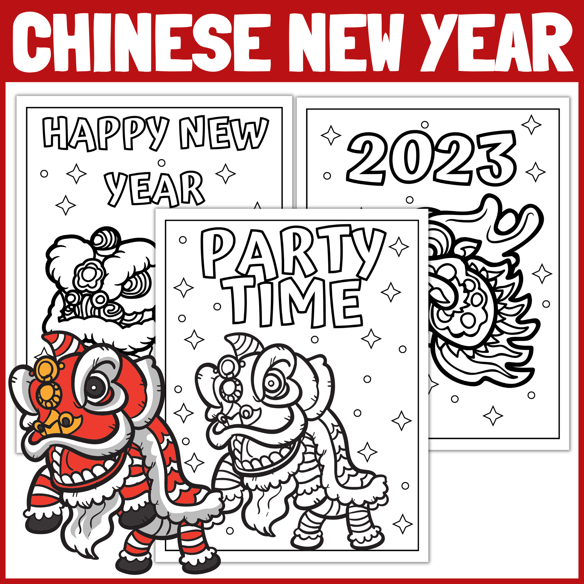 Chinese New Year Coloring Pages | Chinese New Year Activities -Lion ...