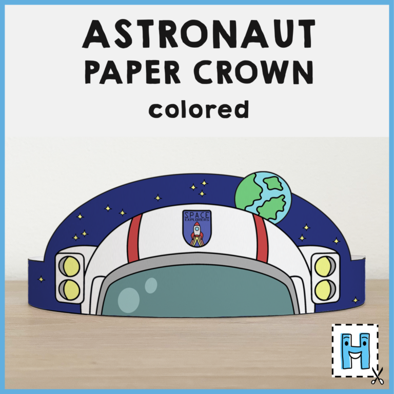 Astronaut Helmet Paper Crown Headband Printable Space Craft Activity ...