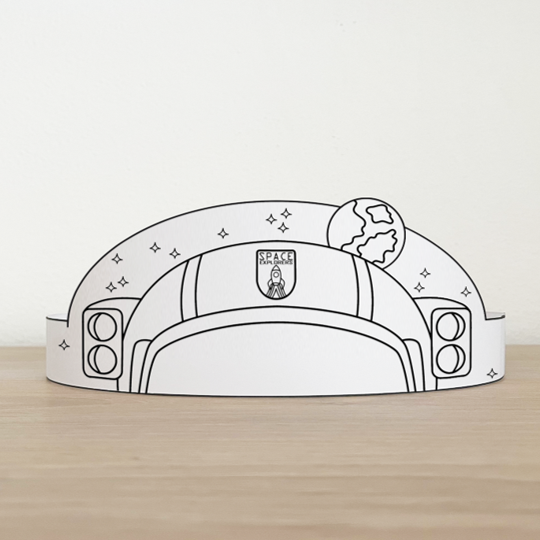 Astronaut Helmet Paper Crowns Headband Printable Coloring Craft ...