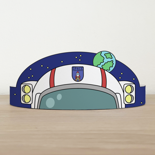 Astronaut Helmet Paper Crowns Headband Printable Coloring Craft ...