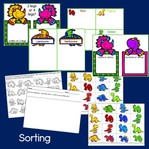 Dinosaur Math Graphing Sorting and Venn Diagram Centers | Made By Teachers