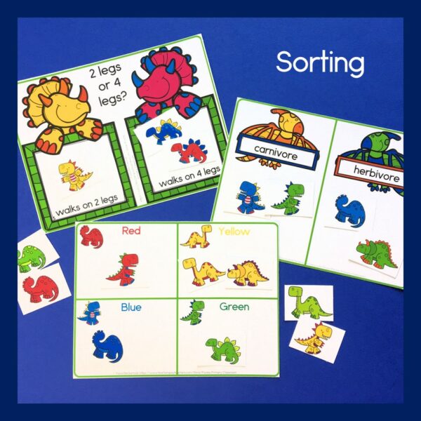 Dinosaur Math Graphing Sorting and Venn Diagram Centers | Made By Teachers