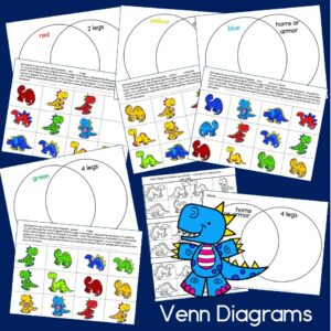 Dinosaur Math Graphing Sorting and Venn Diagram Centers | Made By Teachers