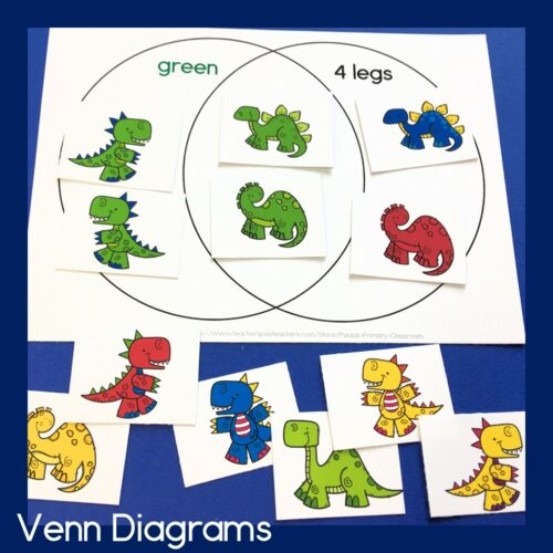 Dinosaur Math Graphing Sorting and Venn Diagram Centers | Made By Teachers
