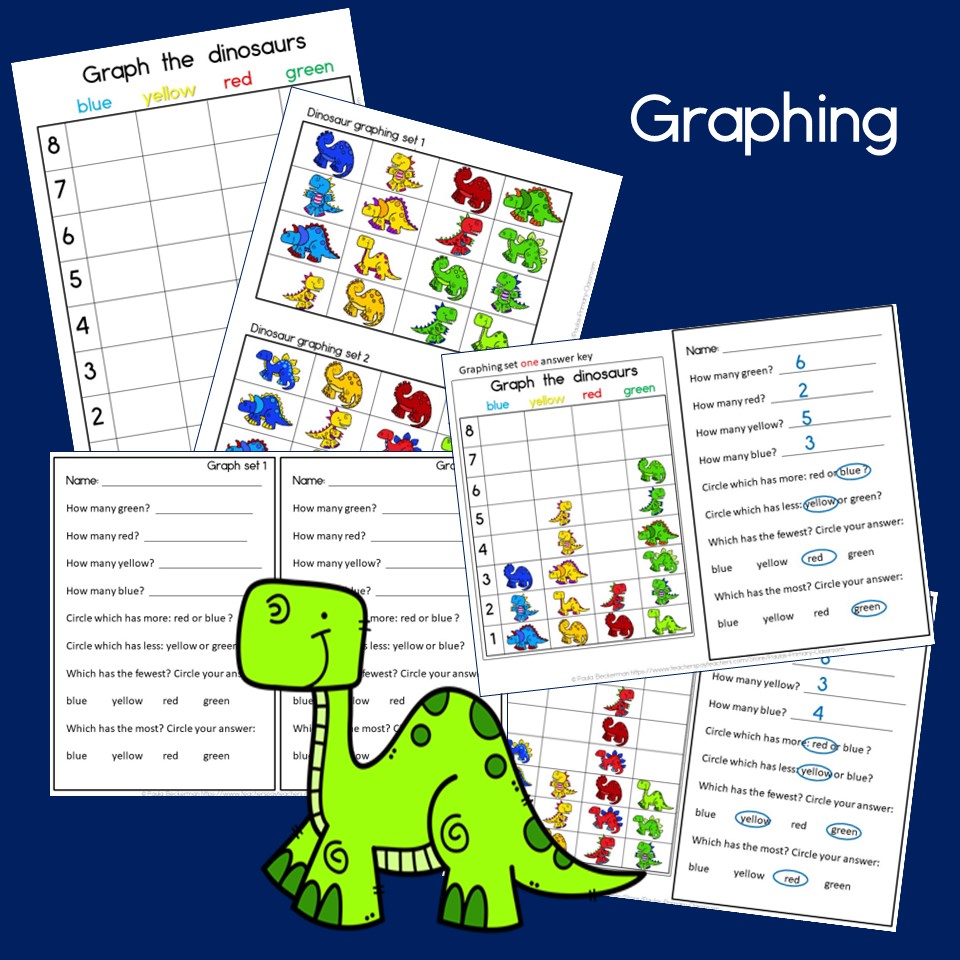 Dinosaur Math Graphing Sorting and Venn Diagram Centers | Made By Teachers