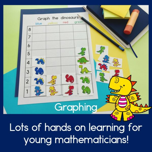 Dinosaur Math Graphing Sorting and Venn Diagram Centers | Made By Teachers