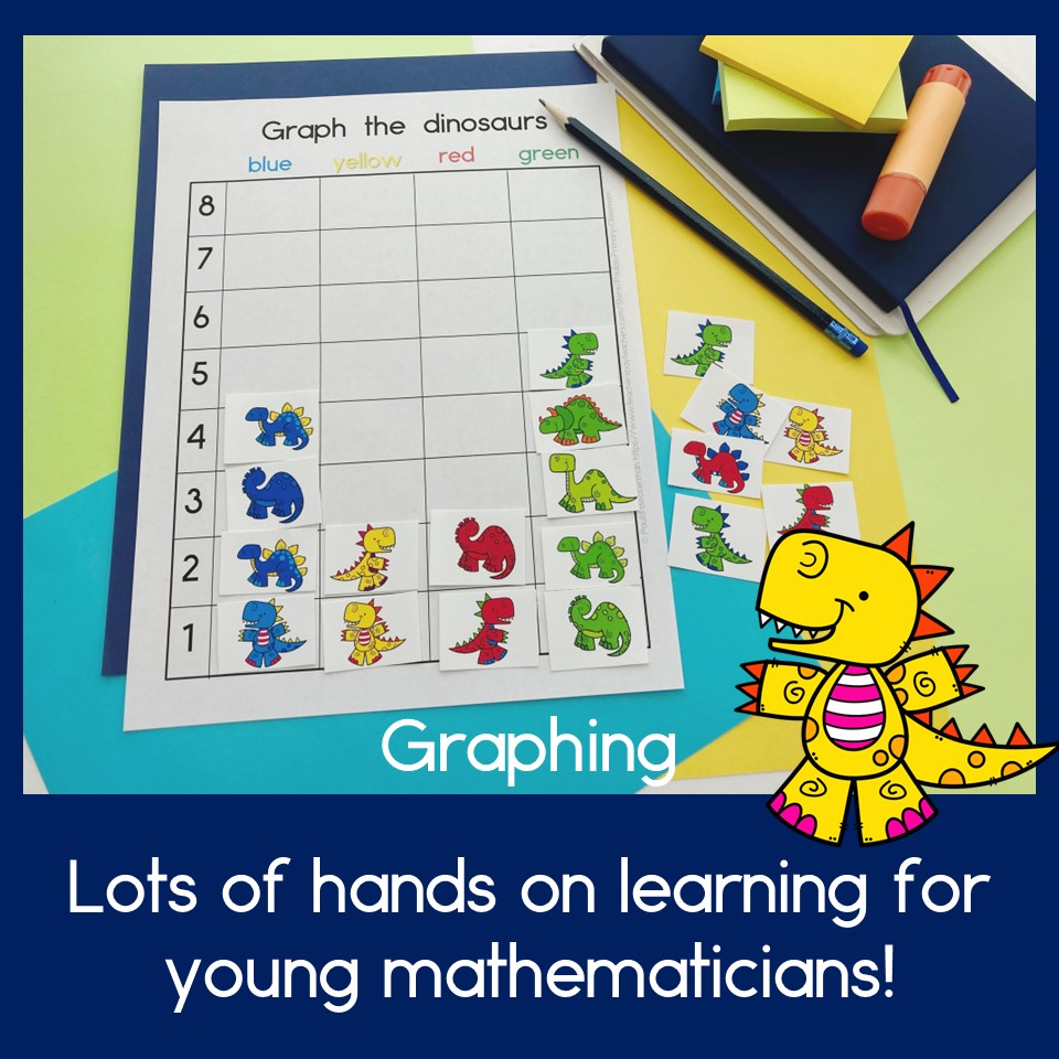 Dinosaur Math Graphing Sorting and Venn Diagram Centers | Made By Teachers