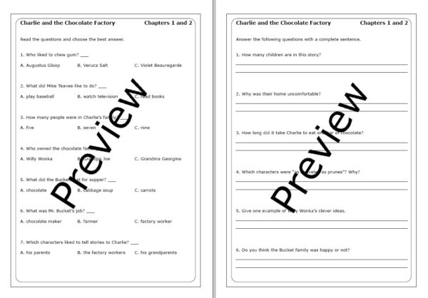 Roald Dahl "Charlie and the Chocolate Factory" worksheets | Made By ...