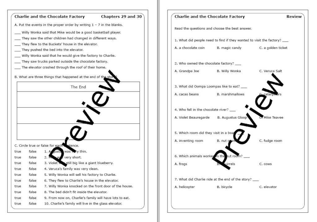 Roald Dahl "Charlie and the Chocolate Factory" worksheets | Made By ...