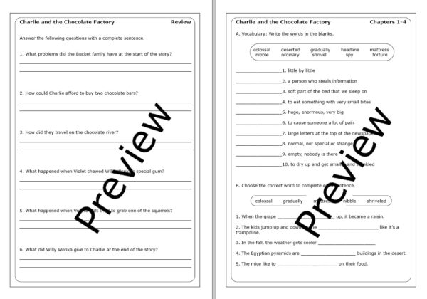 Roald Dahl "Charlie and the Chocolate Factory" worksheets | Made By ...