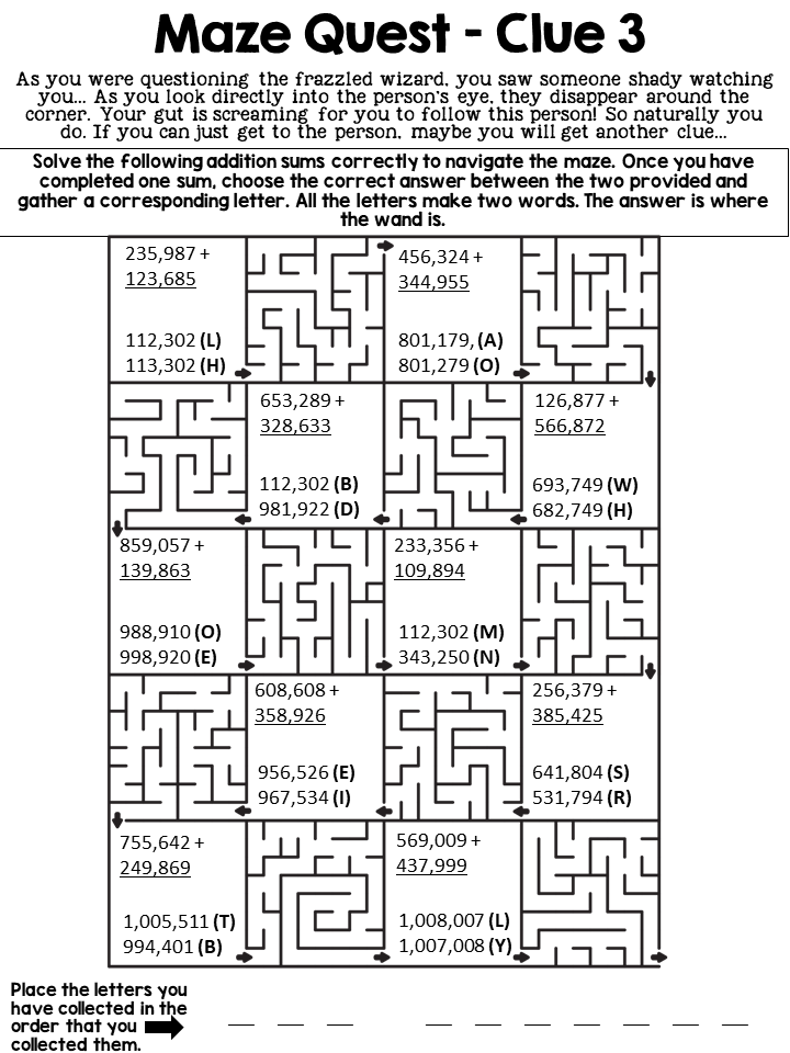 Crack the Code Maths Activities (Case of the Missing Oakwood Wand ...