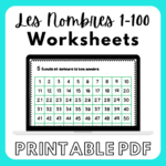 FRENCH Numbers 1-100 / Les Nombres 1-100 Activities Worksheets | Made ...