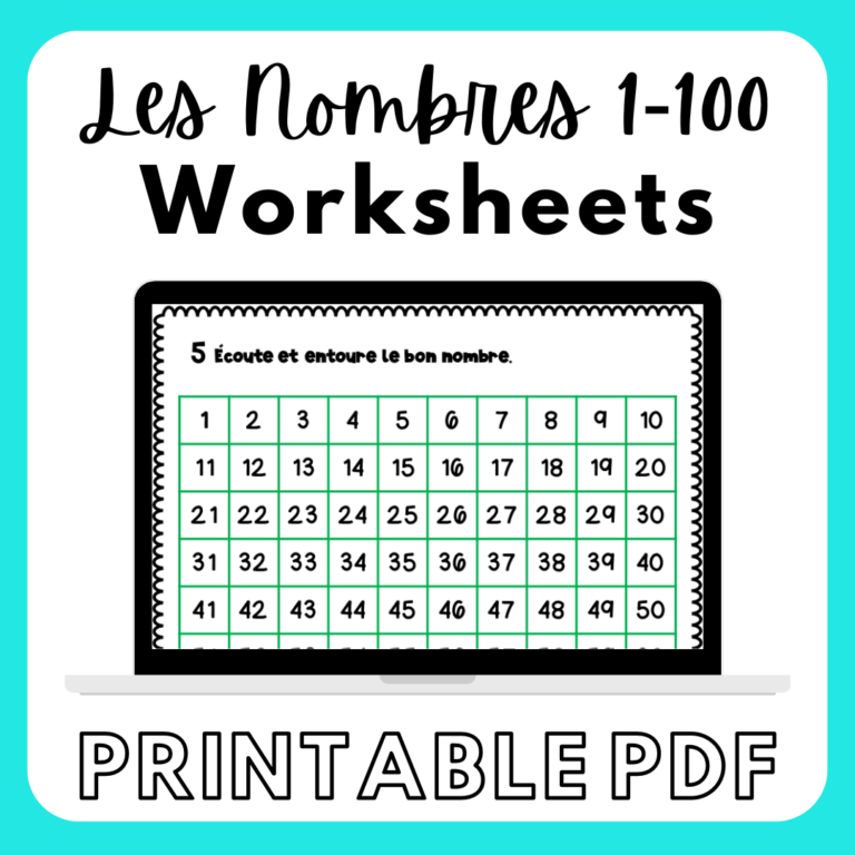 FRENCH Numbers 1-100 / Les Nombres 1-100 Activities Worksheets | Made ...
