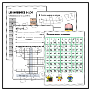 FRENCH Numbers 1-100 / Les Nombres 1-100 Activities Worksheets | Made ...