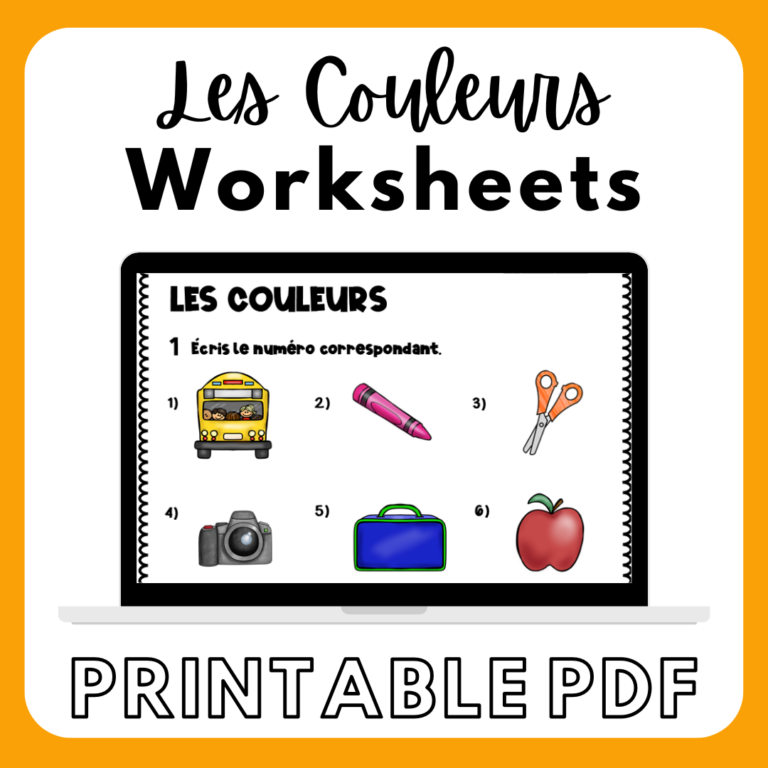 FRENCH Colors / Les Couleurs en Français Activities & Worksheets | Made ...