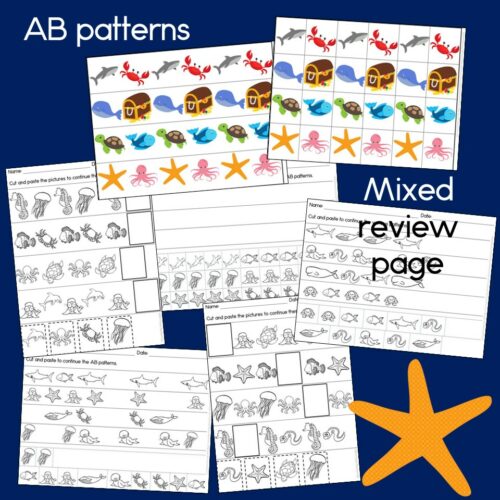 Ocean Animal Patterns Math Center with AB ABC and ABB Patterns | Made ...