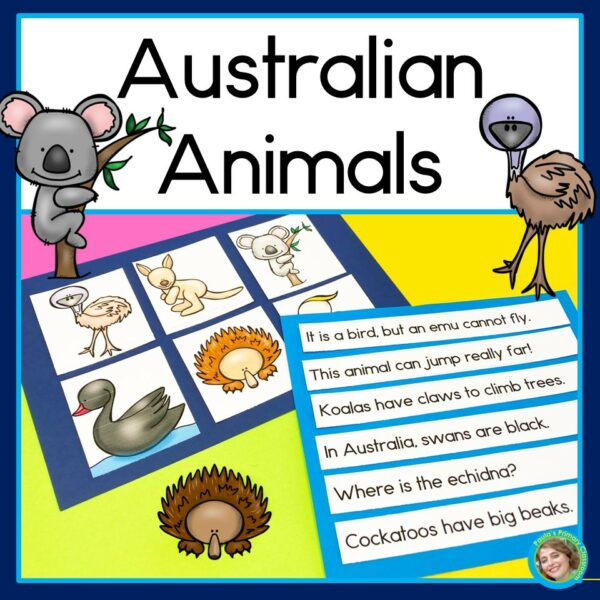 Australian Animals Sentences Reading Comprehension and Writing Center ...