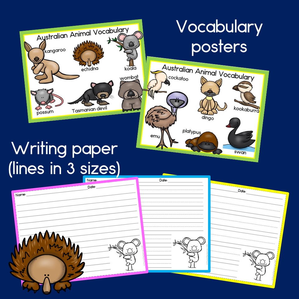 Australian Animals Sentences Reading Comprehension and Writing Center ...