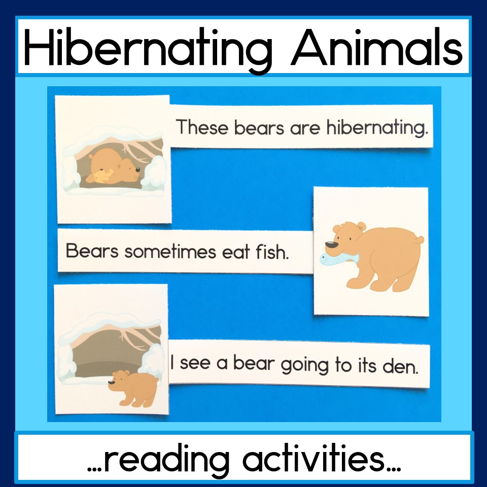 Hibernating Animals Sight Word Sentences Reading Comprehension Writing ...