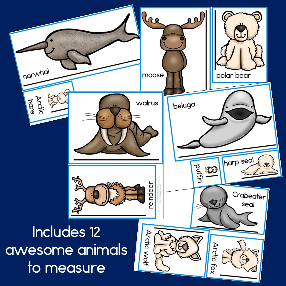 Arctic Animals | Polar Animals Non Standard Measurement Math Center ...