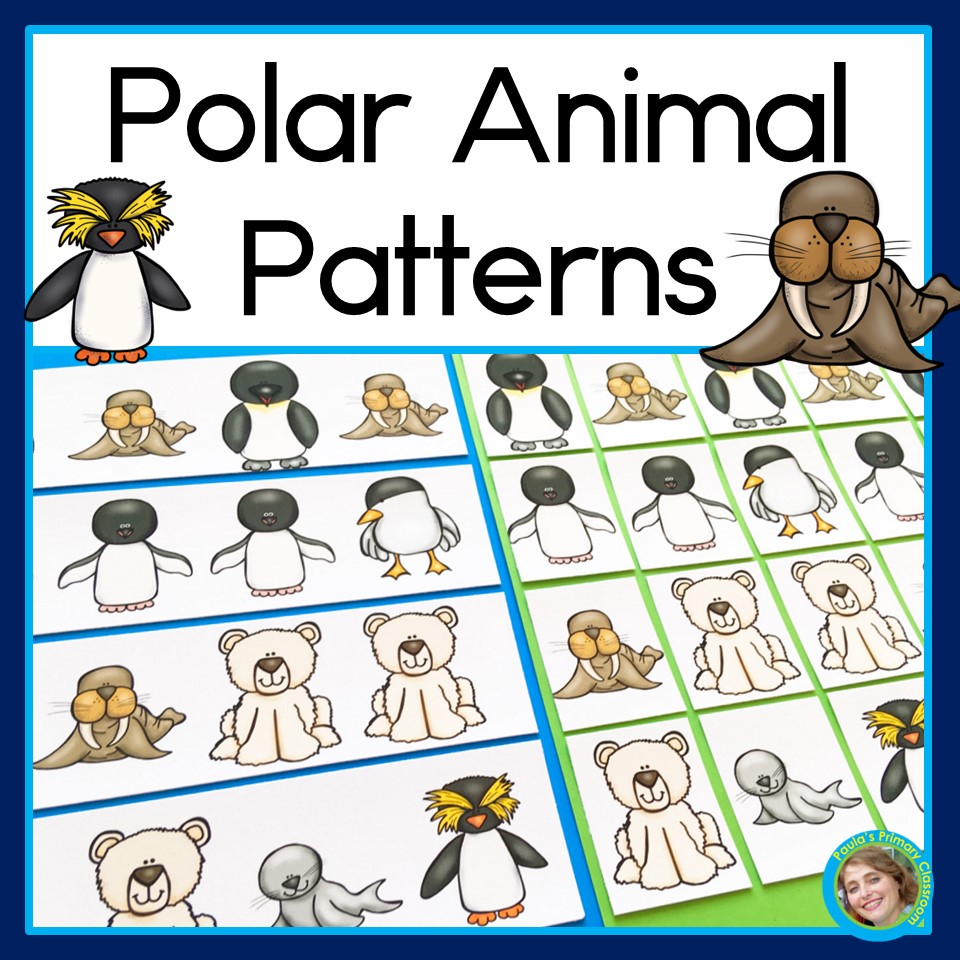 Polar Animals Patterns Math Center with AB ABC AAB and ABB patterns ...