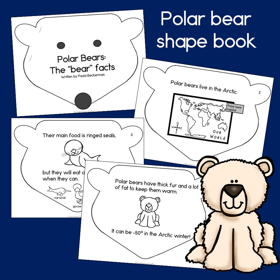 Polar Bear Craft and Guided Reading Book with Measurement Activity ...