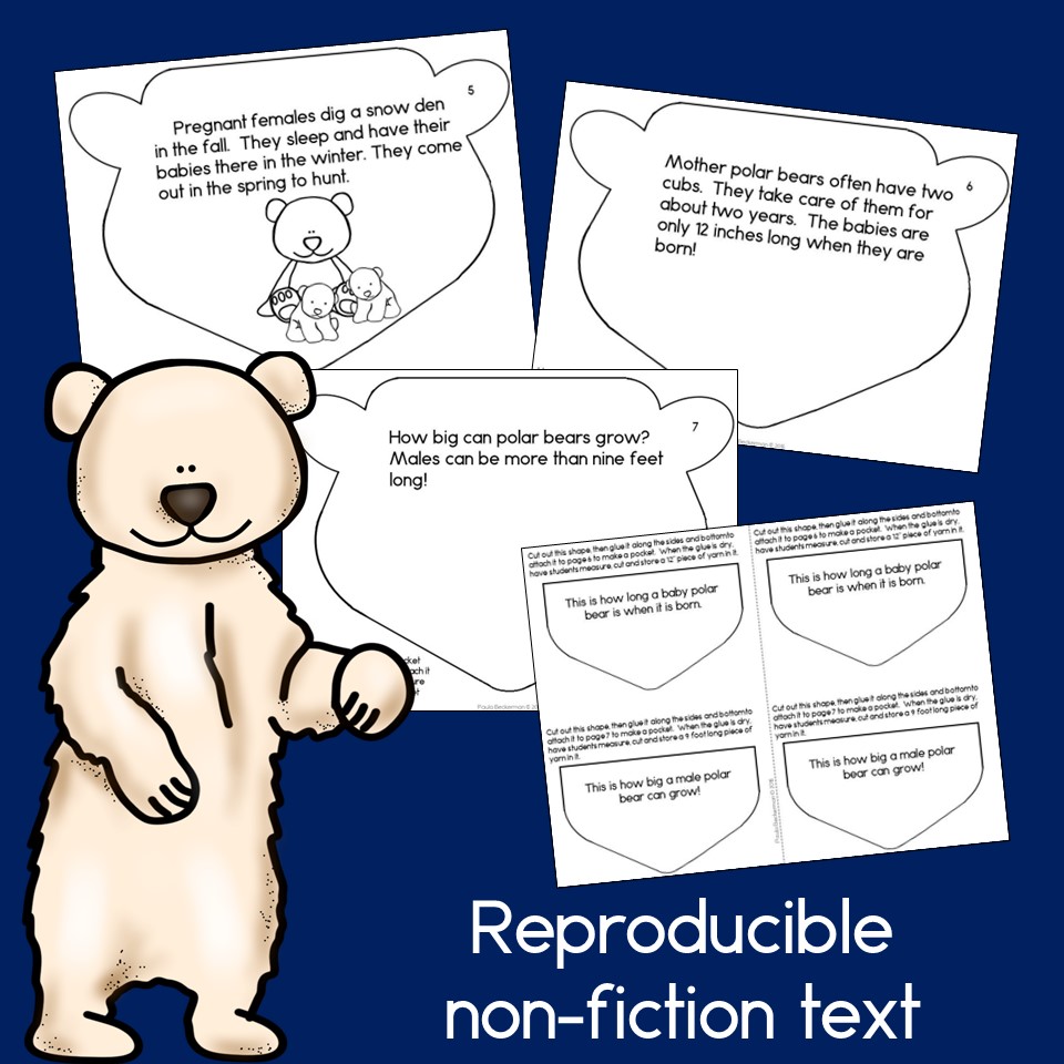 Polar Bear Craft and Guided Reading Book with Measurement Activity ...