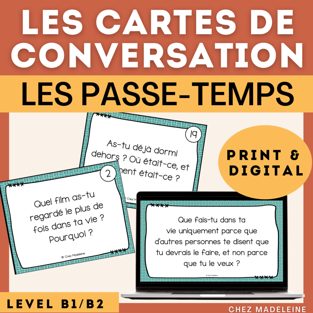 Cartes de Conversation - French hobbies B1/B2 | Made By Teachers