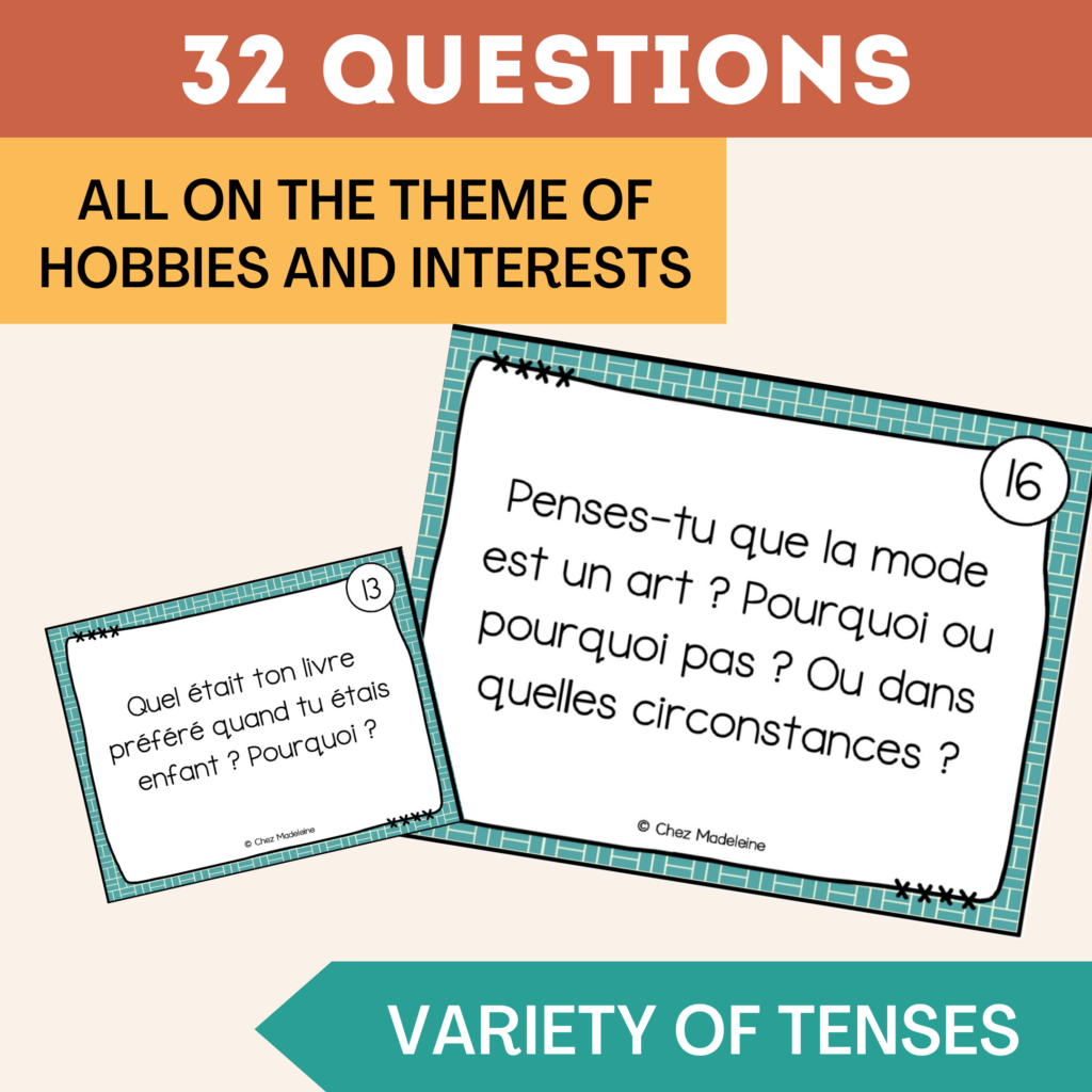 Cartes de Conversation - French hobbies B1/B2 | Made By Teachers