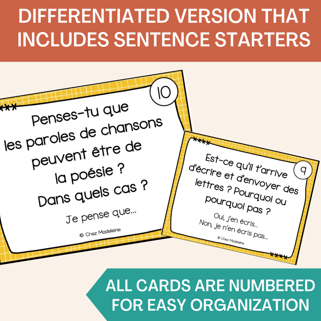 Cartes de Conversation - French hobbies B1/B2 | Made By Teachers