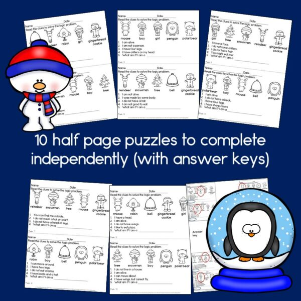 Winter Math Logic Puzzles | Critical Thinking Enrichment Activities ...