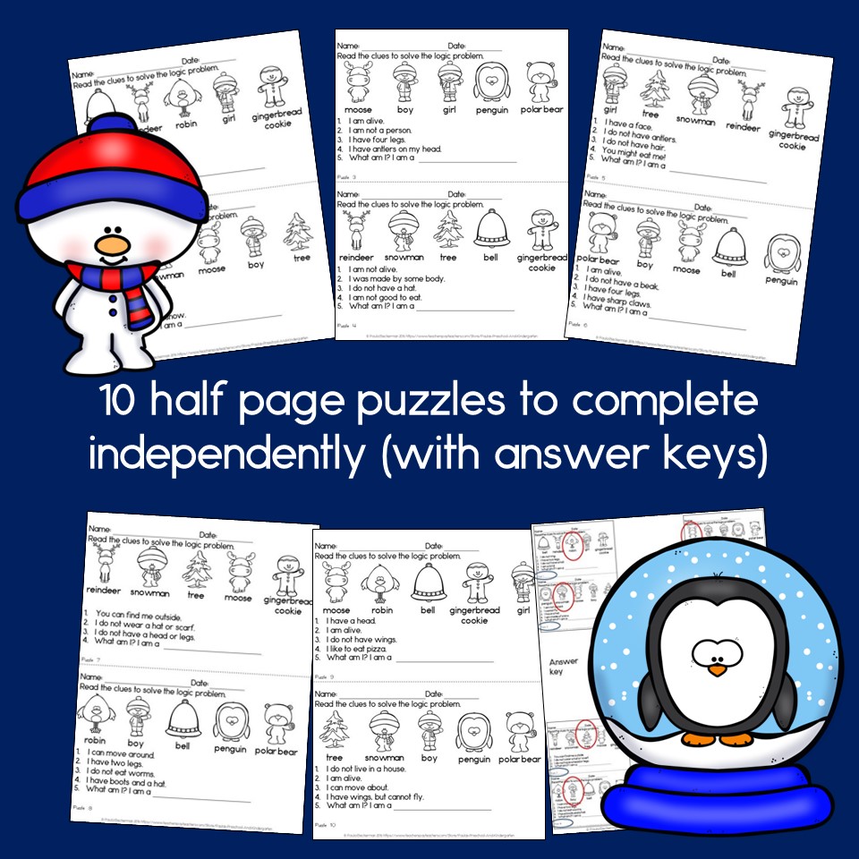 Winter Math Logic Puzzles | Critical Thinking Enrichment Activities ...