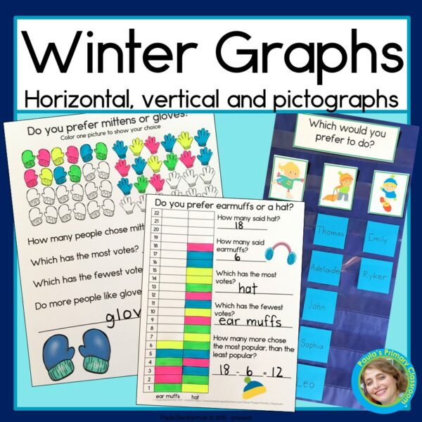 Winter Graphing with Pictographs Horizontal and Vertical Graphs | Made ...