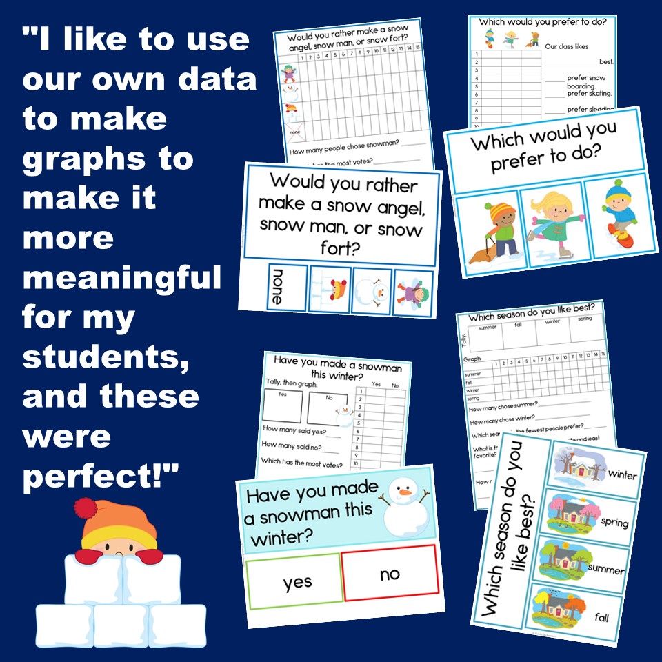 Winter Graphing with Pictographs Horizontal and Vertical Graphs | Made ...