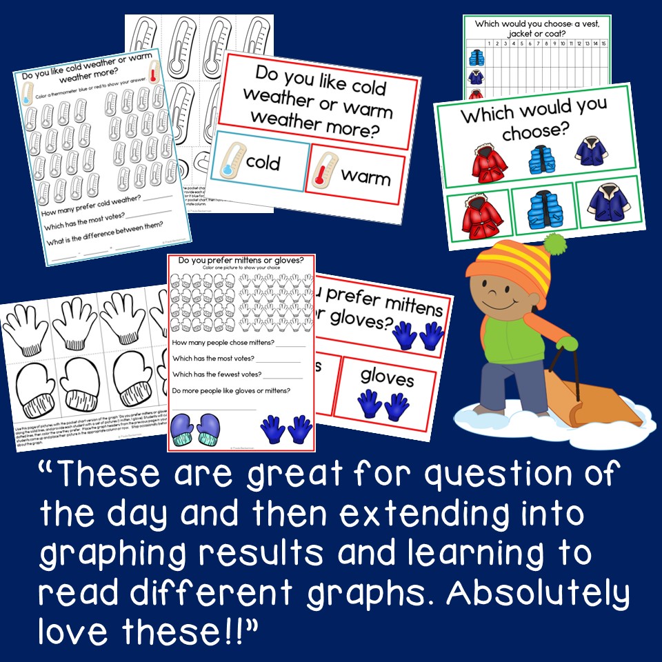Winter Graphing with Pictographs Horizontal and Vertical Graphs | Made ...