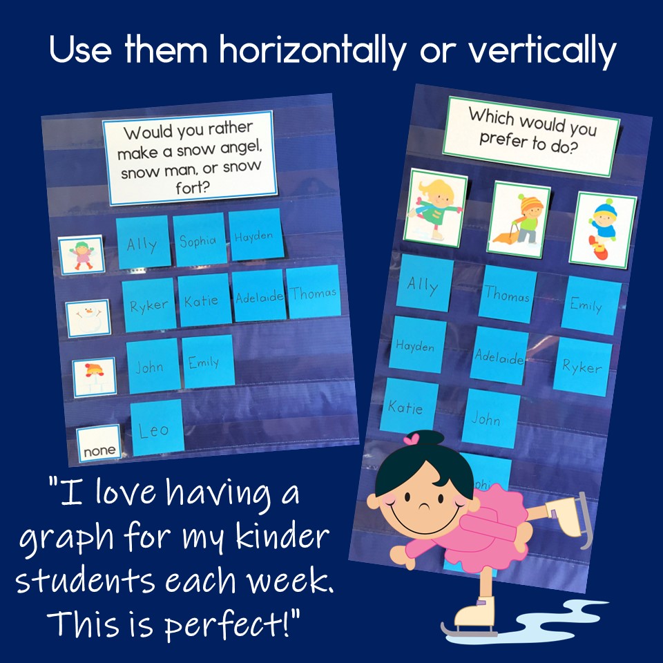 Winter Graphing with Pictographs Horizontal and Vertical Graphs | Made ...