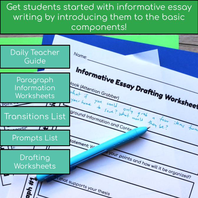 Informative Essay Writing Basic Components - Print and Digital | Made ...