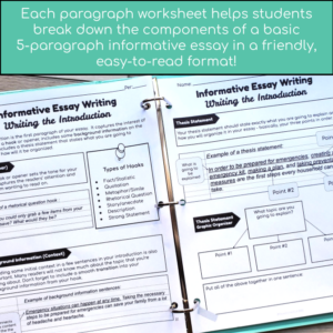Informative Essay Writing Basic Components - Print and Digital | Made ...