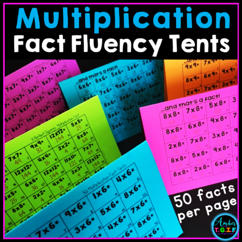 Multiplication Fact Fluency Tents | Multiplication Practice Flash Cards ...