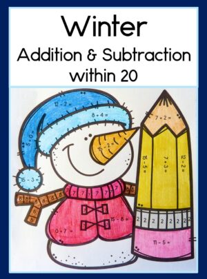 Winter Addition and Subtraction Within 20 NO PREP Worksheets | Made By ...